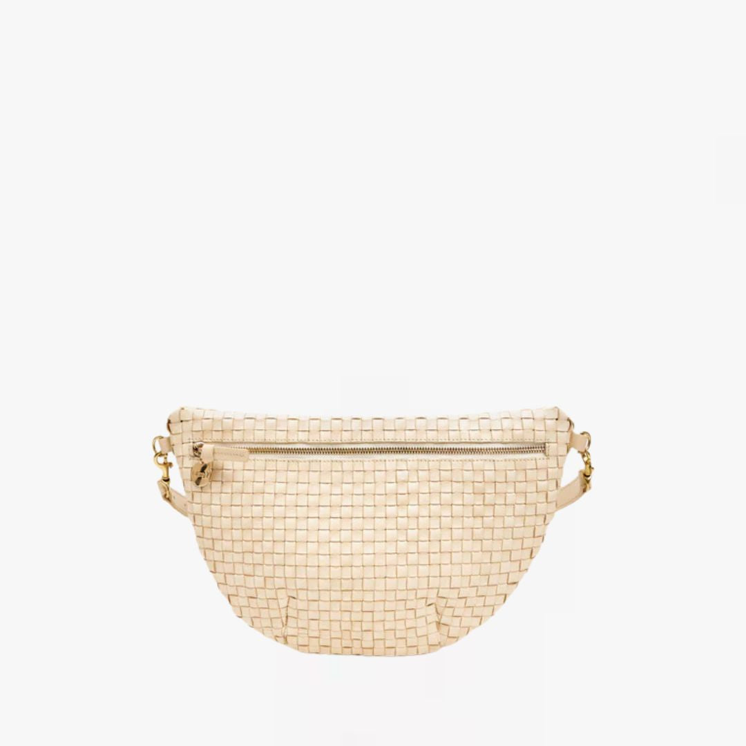 Good Neighbour | Clare V. Grande Fanny Pack (Cream Woven Checker)