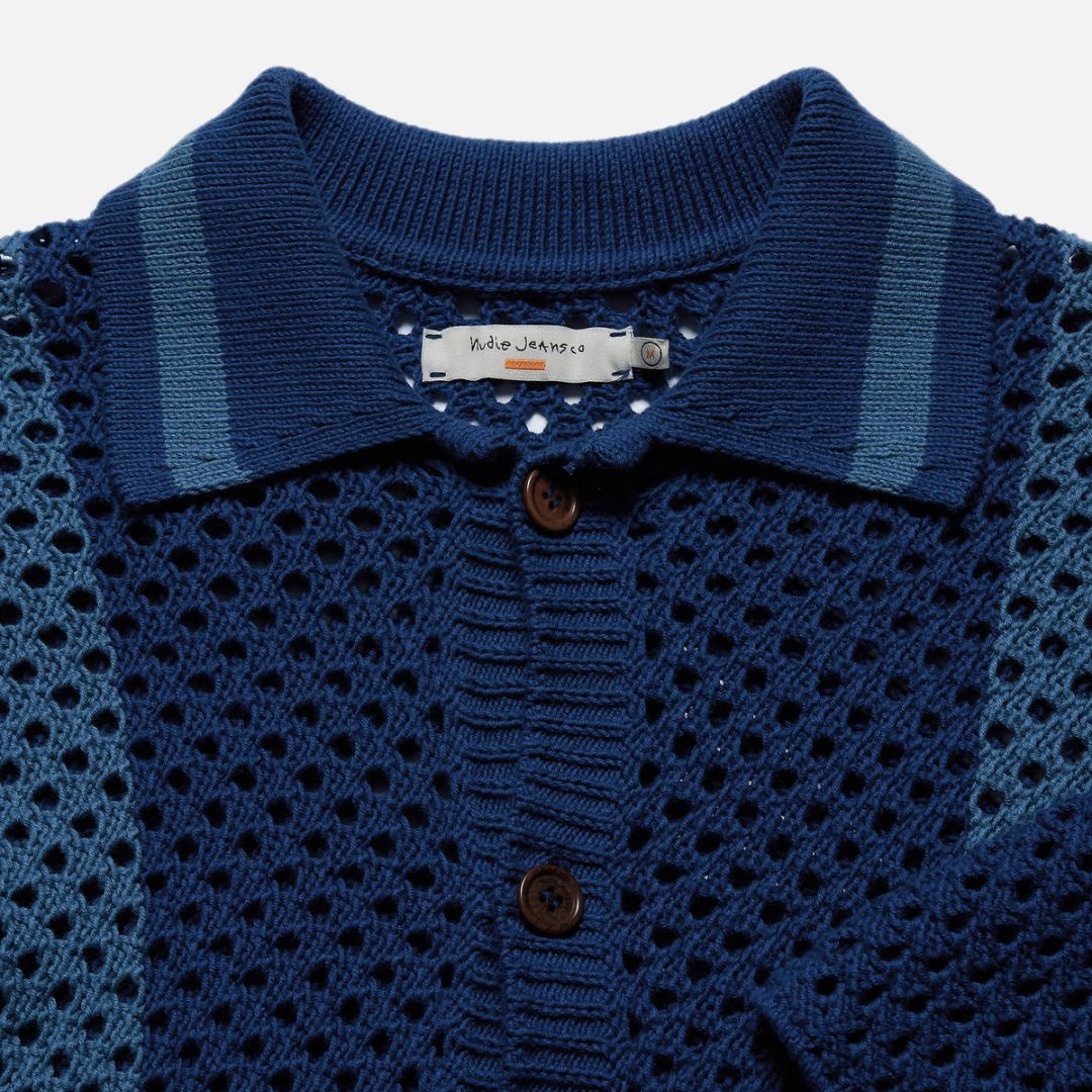 Good Neighbour | Nudie Fabbe Crochet T-Shirt (Blue)