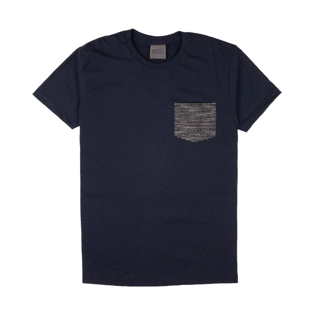 Good Neighbour | Naked And Famous Pocket Tee (Navy + Slub Sashiko Denim)
