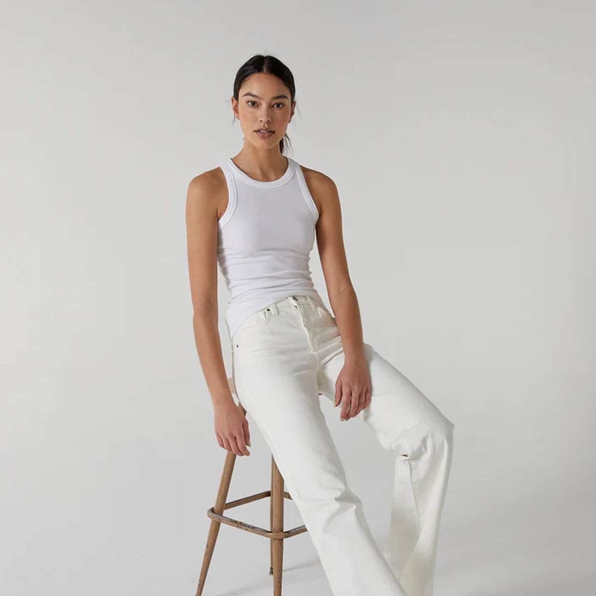 Good Neighbour | Velvet Cruz Tank Top (White)