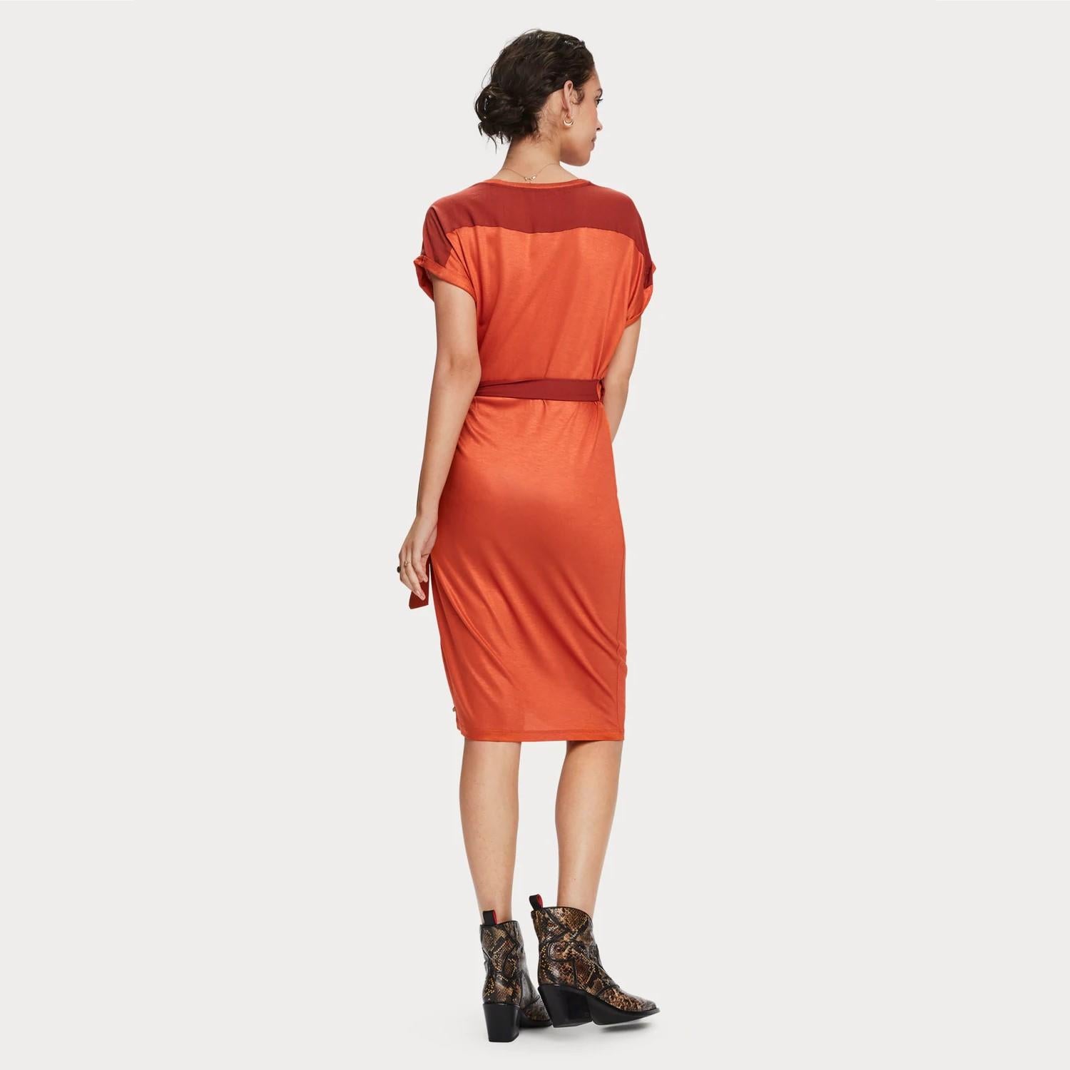 Good Neighbour | Scotch & Soda Viscose Wrap Dress (Ginger)