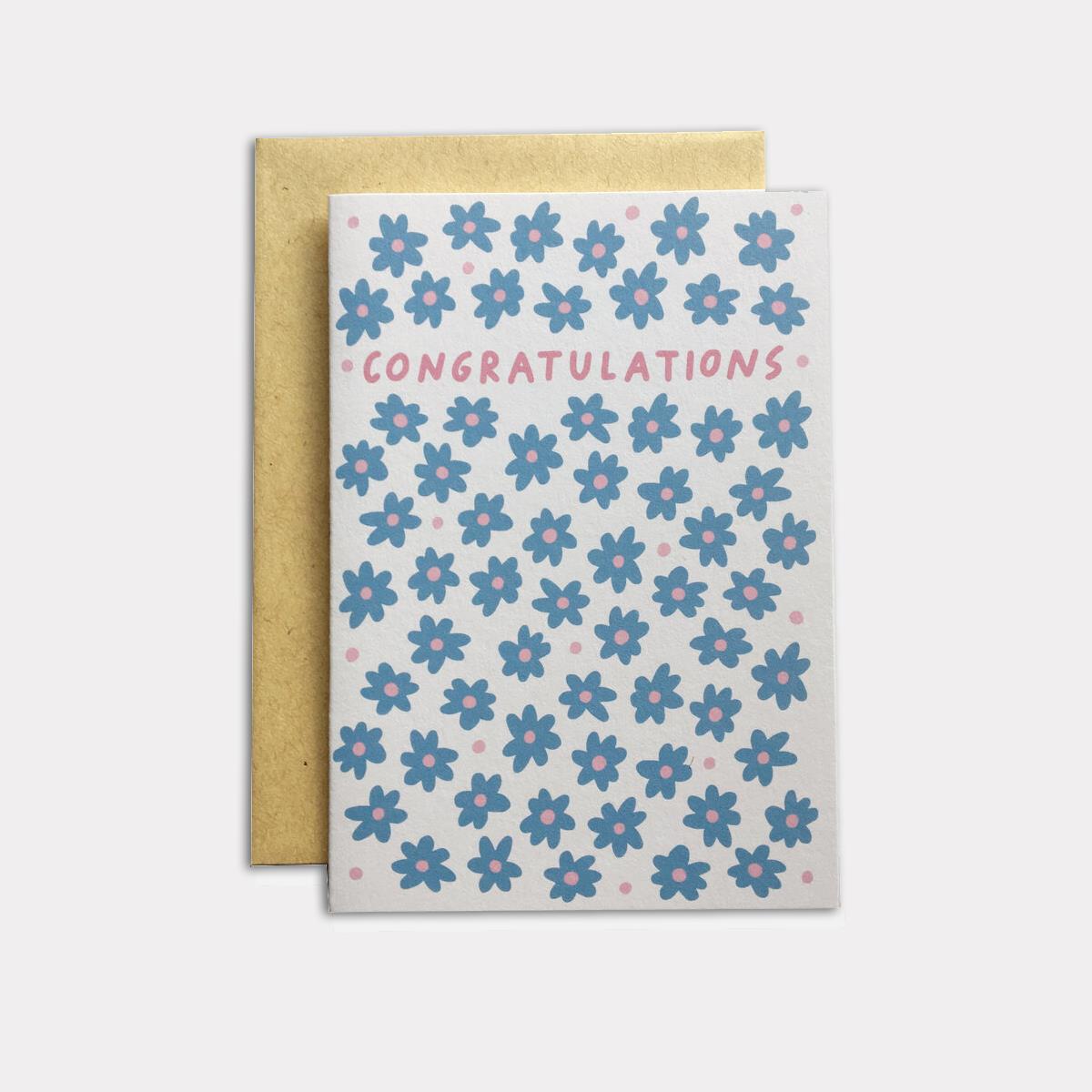 Good Neighbour | Allie Biddle Blue Flowers Congrats Card